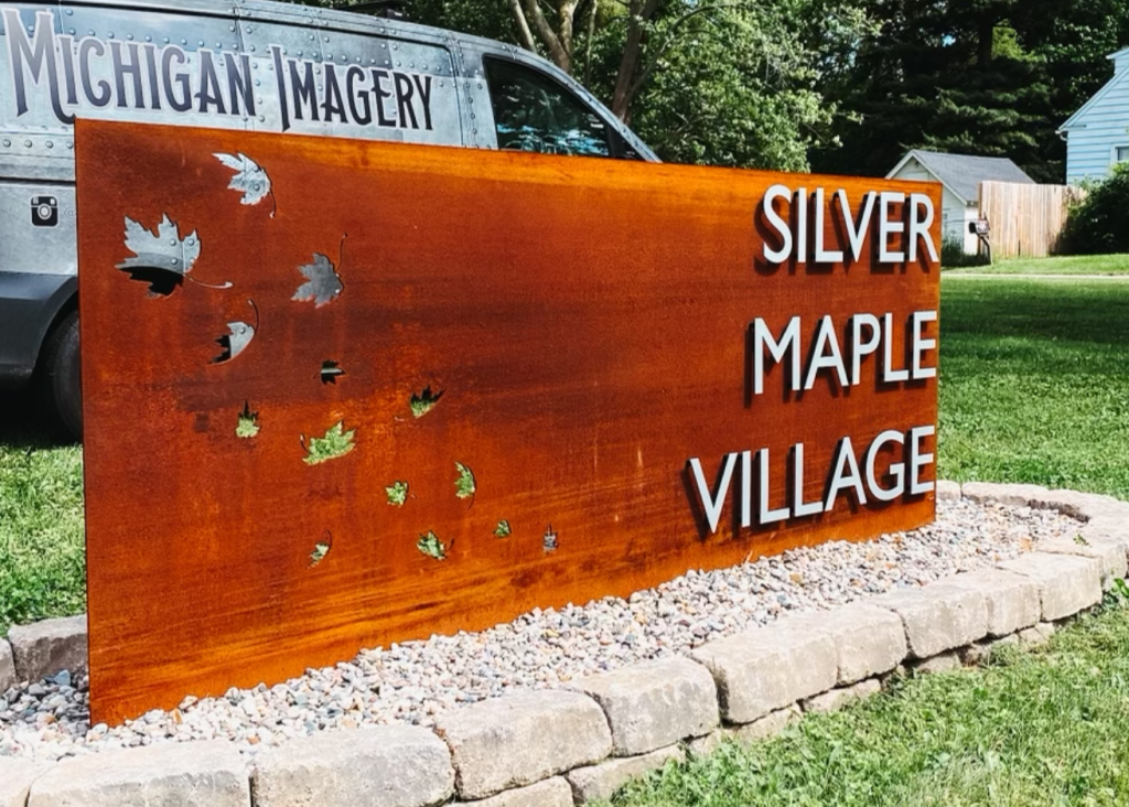 Corten Steel Signs - Michigan Imagery
